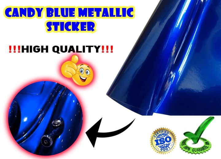 STICKER CANDY METALLIC BLUE !!!! HIGH QUALITY !!! for car, motorcycle ...