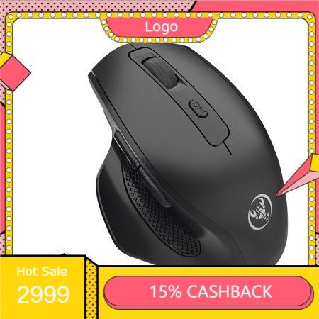 HXJS T28 Rechargeable Wireless Mouse with 6 Buttons Adjustable DPI, 2 ...