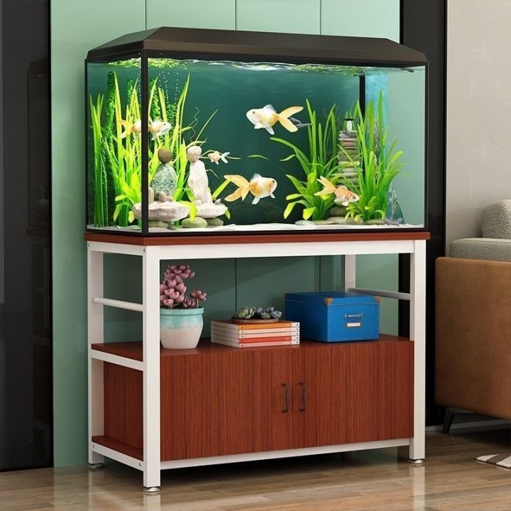 Steel Wood Fish Tank Stand With Cabinet Aquarium Rack Metal Base Simple ...