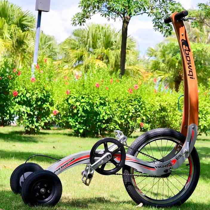 Creative standing bike seatless personality three-wheeled folding ...