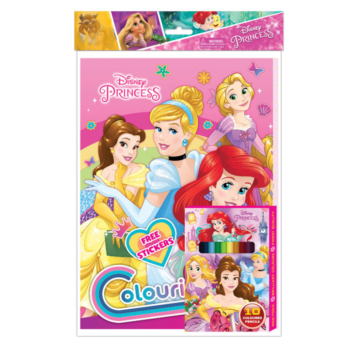Disney Princess Coloring Pad With Sticker & Color Pencil In Set | Lazada