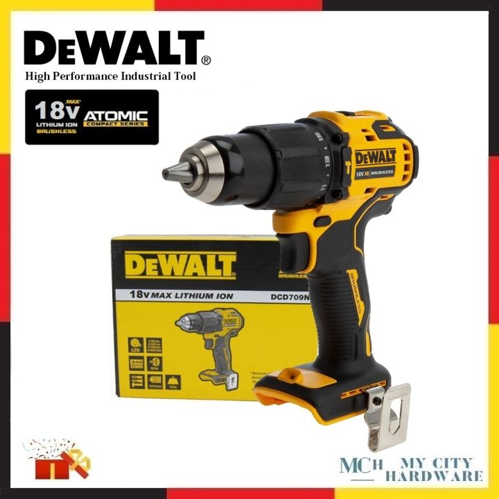 DEWALT ATOMIC DCD709D2-BI 13mm Brushless Compact Cordless Hammer Drill ...