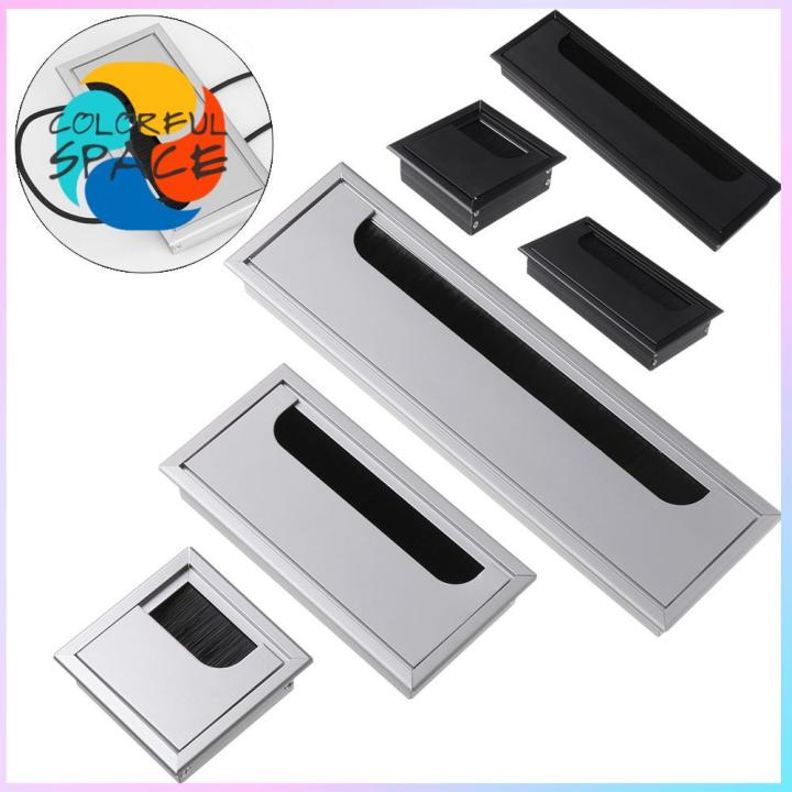 Aluminum Alloy PC Desk Rectangle Wire Cable Grommet Office Table Hole ...