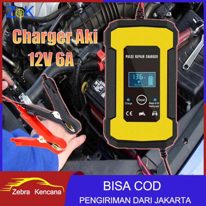 ( Dikirim Dari Jakarta ) Cas Aki Mobil Motor 12V 6A Repair Aki Otomatis - Charger Aki ...