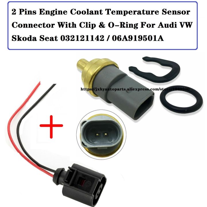 Engine Coolant Temperature Sensor + Connector With Clip & O-Ring For ...