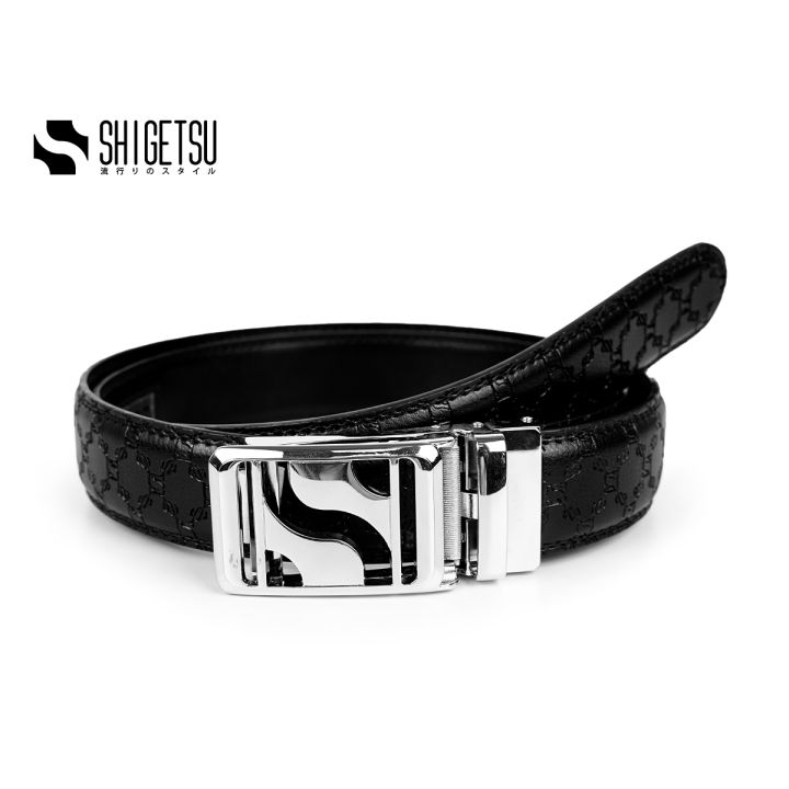 Shigetsu Monogram HIRATSUKA Leather Belt for Men original automatic ...
