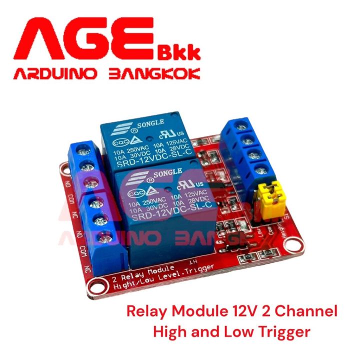Relay Module 12V 2 Channel Isolation High And Low Trigger 250V 10A | Lazada.co.th