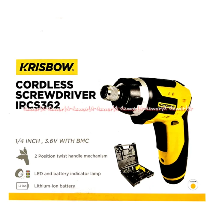 Krisbow Cordless Screwdriver 200Rpm Alat Mesin Bor Tanpa Kabel Dengan ...