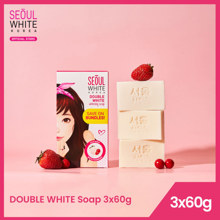 【BUY 1 TAKE 1, NO BOX】Seoul White Korea Double White Whitening with Kojic + Bearberry 90gx3 ...