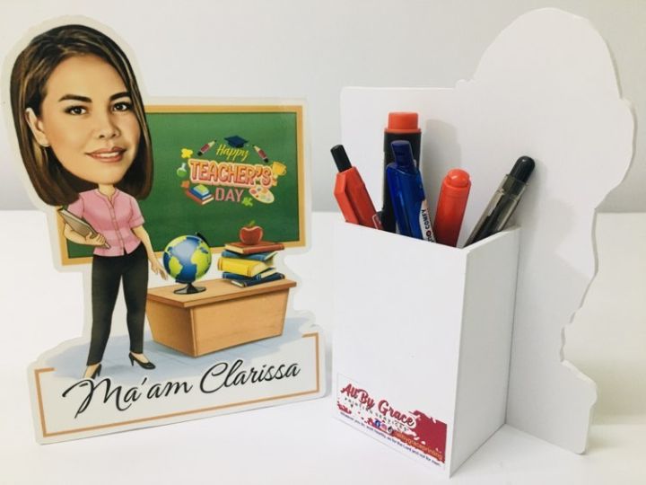Mini Standee Caricature with Pen Organizer (Teacher,Police, Accountant ...