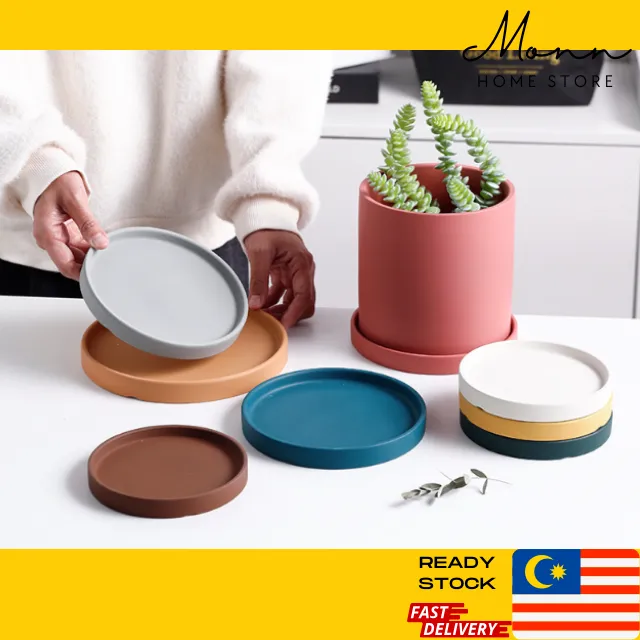 [READY STOCK] MONN European Minimalist Colour Ceramic Tray for Pots ...