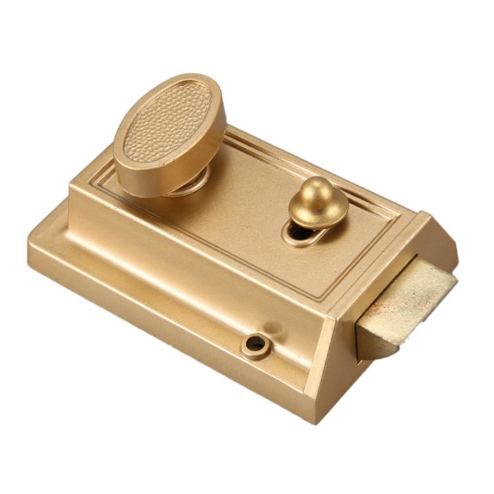Zinc Cylinder Deadbolt Latch Lock for Night Gate Door Entrance,Gold ...
