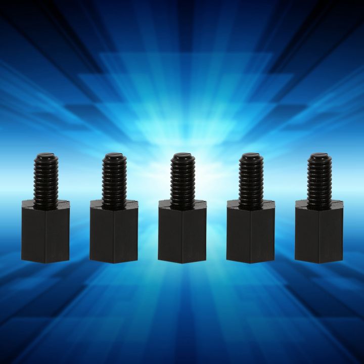 M3 Male-Female spacer Pack of 100 Black Nylon Hex Spacers Standoffs ...