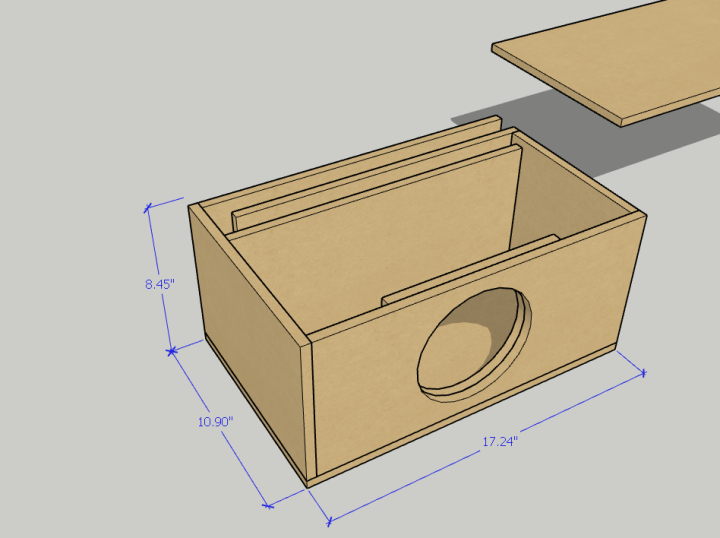 Single 6.5 Subwoofer Box 30hz Tuning Wide Side Ported Vented Speaker ...