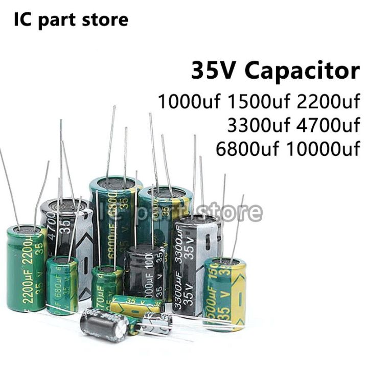 5PCS 35V High Quality Aluminum Electrolytic Capacitor 1000uf 1500uf 2200uf 3300uf 4700uf 6800uf ...