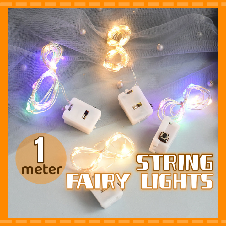 (1 METER) 3 Modes Mini LED Fairy String Lights 1 M Copper Wire Starry ...