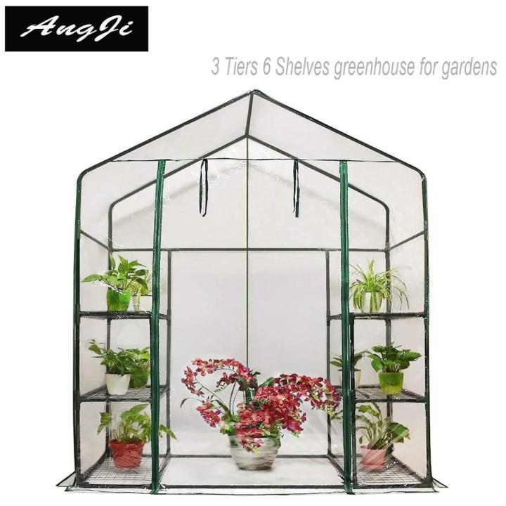 Big Portable Plant Shelf Garden Greenhouse Steel Frame Floral shelf ...