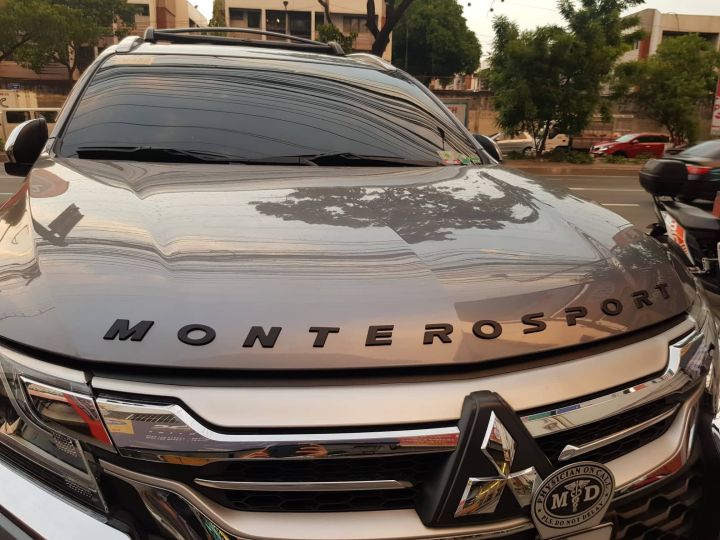 MONTERO SPORT HOOD EMBLEM MATTE BLACK 2009 to 2025 with INSTALLATION ...