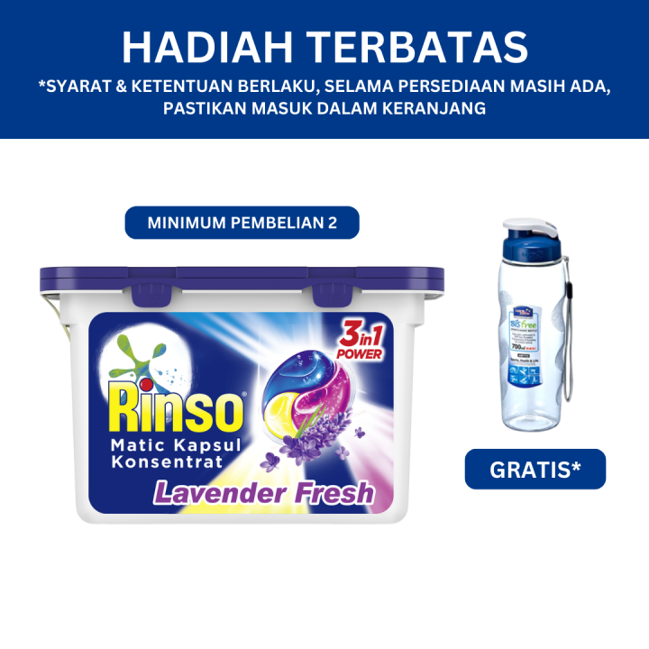 Rinso Kapsul 3 in 1 Lavender Fresh 16 Kapsul | Lazada Indonesia