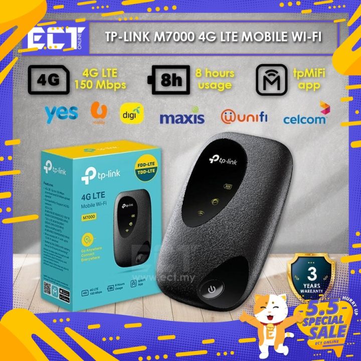 TP-Link M7000 150Mbps Wireless Portable 4G LTE Sim Card Mobile WiFi ...