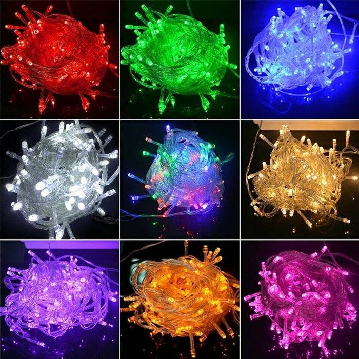 ZXD 220V 100L LED transparent wire christmas light with end connector ...
