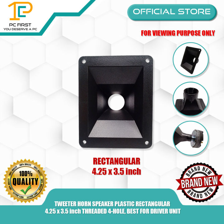 PC FIRST TWEETER HORN SPEAKER PLASTIC RECTANGULAR 4.25x3.5inc THREADED ... PC FIRST TWEETER HORN SPEAKER PLASTIC RECTANGULAR 4.25x3.5inc THREADED ...