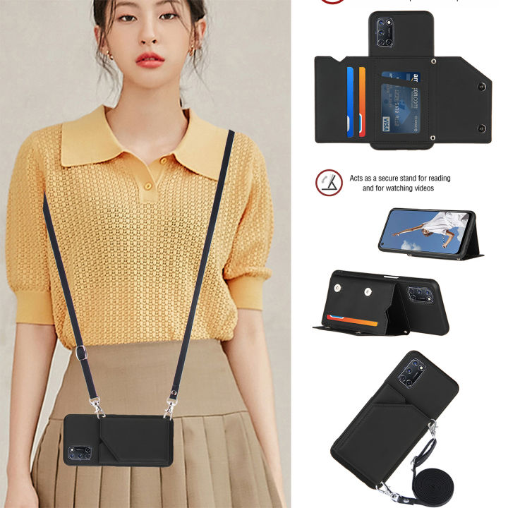 Leather Crossbody Strap Detachable Card Slot Pocket wallet backpack ...