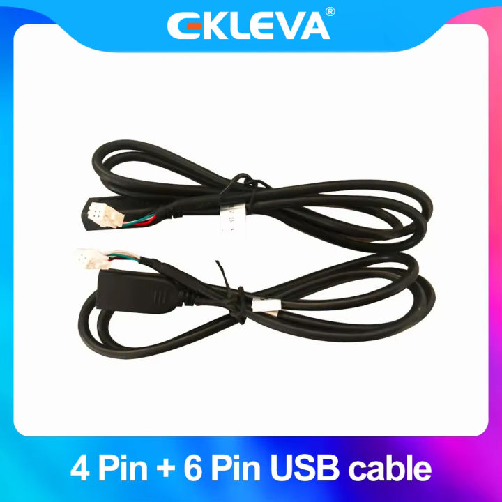 EKLEVA 2Pcs Car USB Cable Adapter Extension Cable Adapter 4Pin 6Pin For ...