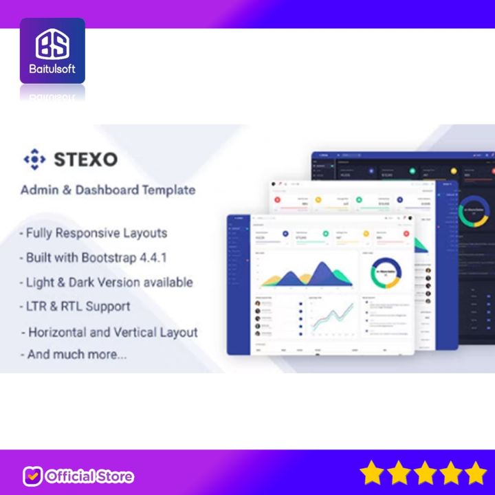 STEXO - ADMIN & DASHBOARD TEMPLATE BY BAITULSOFT | Lazada Indonesia