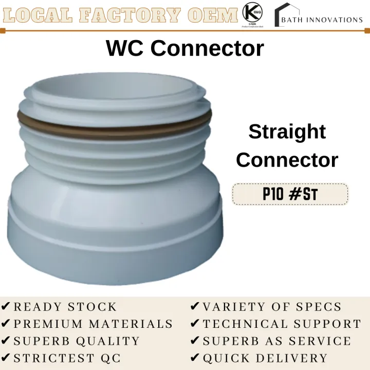 Straight Connector Pipe for WC / Toilet / Tandas Connector PVC Pipe P10 ...