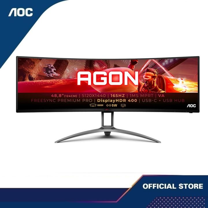 AOC AG493UCX2 49" VA Dual QHD 5k 165Hz Curved Gaming Monitor | AOC ...