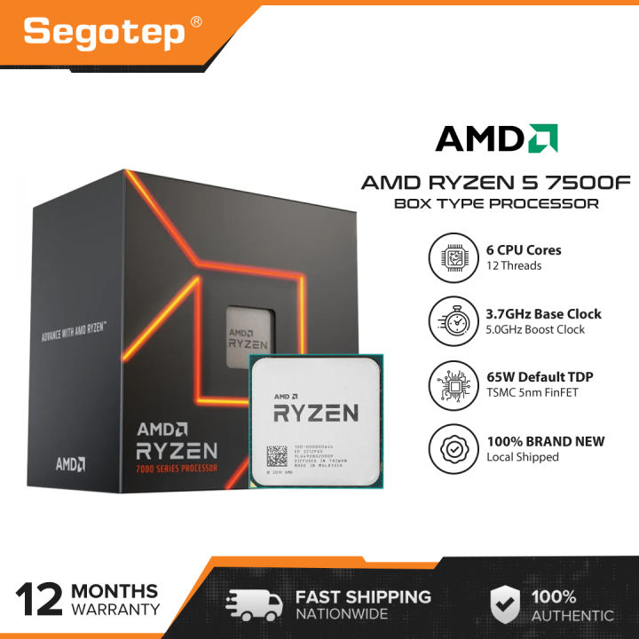 AMD Ryzen™ 5 7500F Boxed Desktop Processor with AMD Wraith Stealth ...