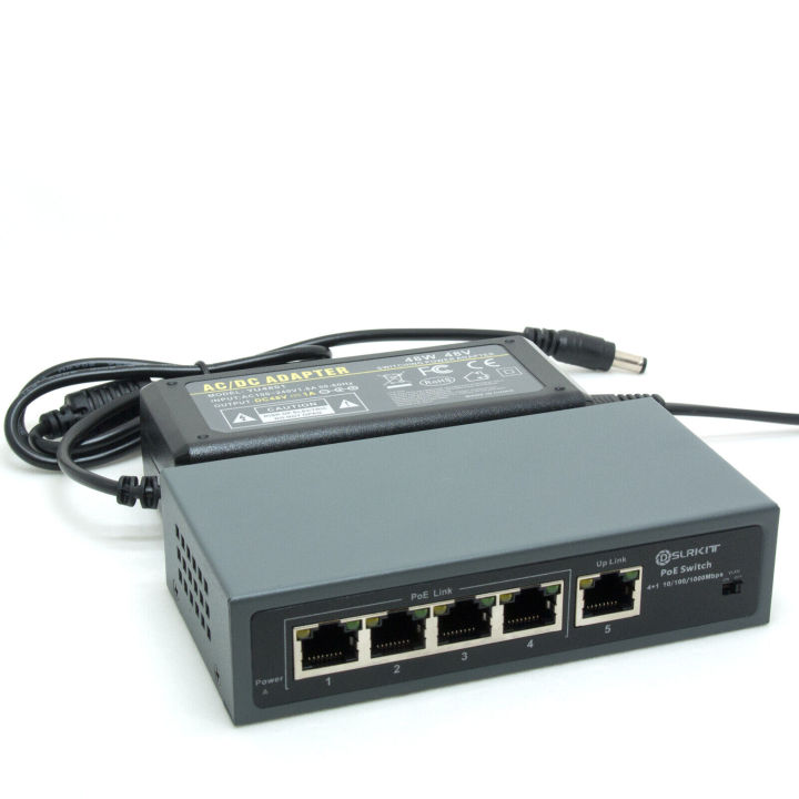 DSLRKIT ALL Gigabit 5 Ports 4 PoE+ Switch 802.3at af Power Over ...