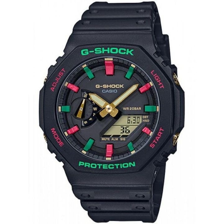Lucky Store (Japan Made) GA2100 Rasta Black watch Jam Tangan Lelaki Men ...