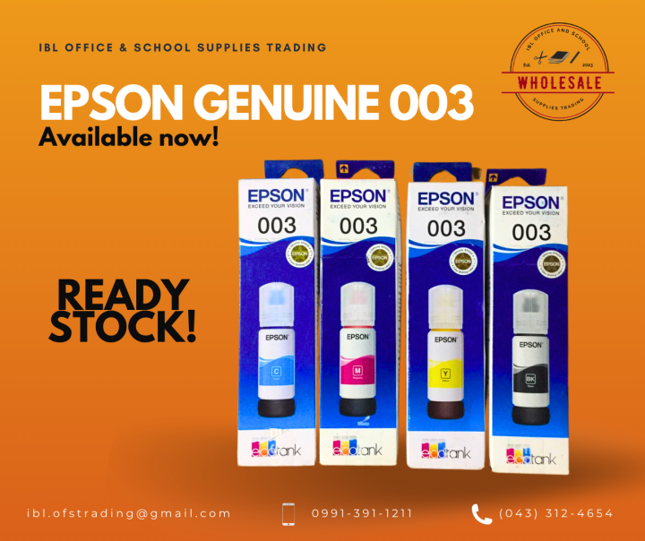 EPSON Genuine Ink 003 Ink Bottle Cyan Magenta Yellow Black | Lazada PH