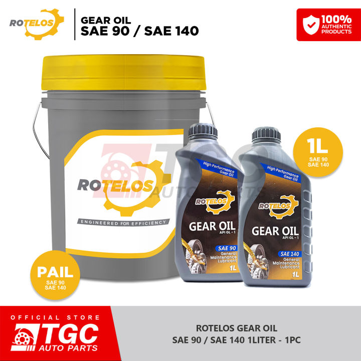 Rotelos Gear Oil General Maintenance Lubricant API GL-1 SAE 90 / SAE140 1 Liter / 1 Pail (20L ...
