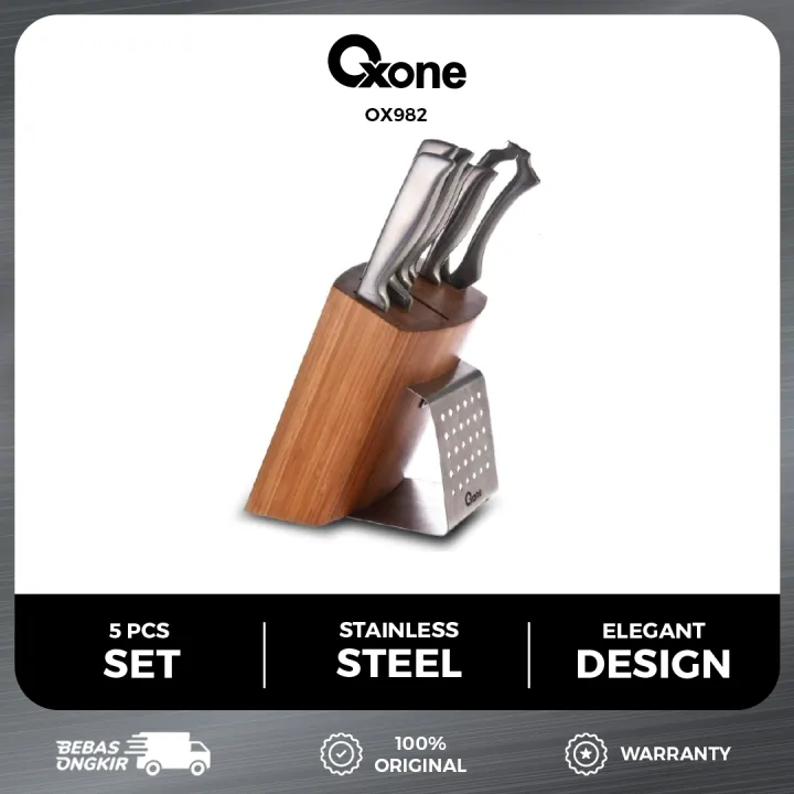 Oxone OX982 Master Knife Bamboo Block Set | Lazada Indonesia