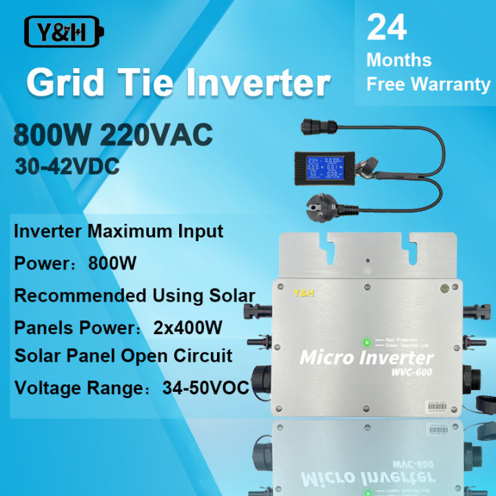 Y&H 800W Solar Grid Tie Micro Inverter Waterproof IP65 MPPT DC30-42V PV ...