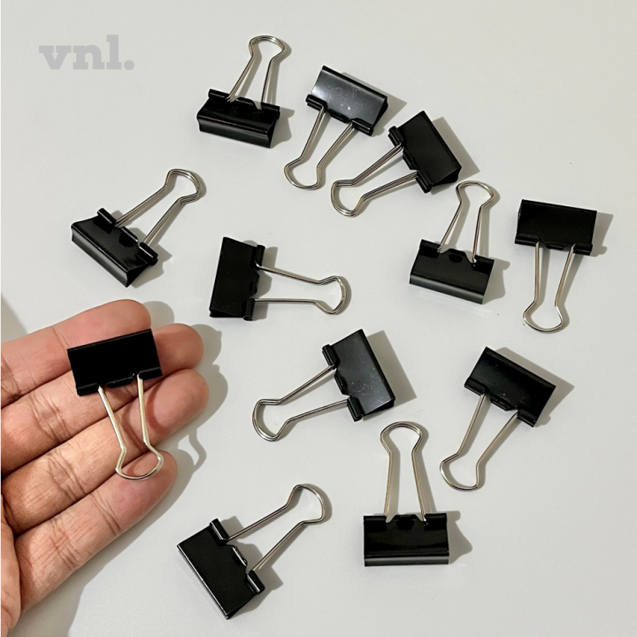 12 PCS Binder Clips 25mm (1 Inch) Office Clips, Stainless Steel Binder ...