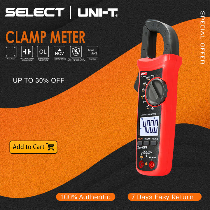 UNI-T UT202A+ 400A Clamp Meter 600V Voltage Multimeter Automatic Range ...