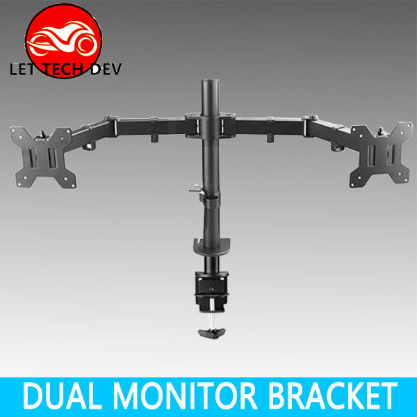 Dual Monitor Mount Computer Desk Mount Monitor Bracket with C-clamp and ...