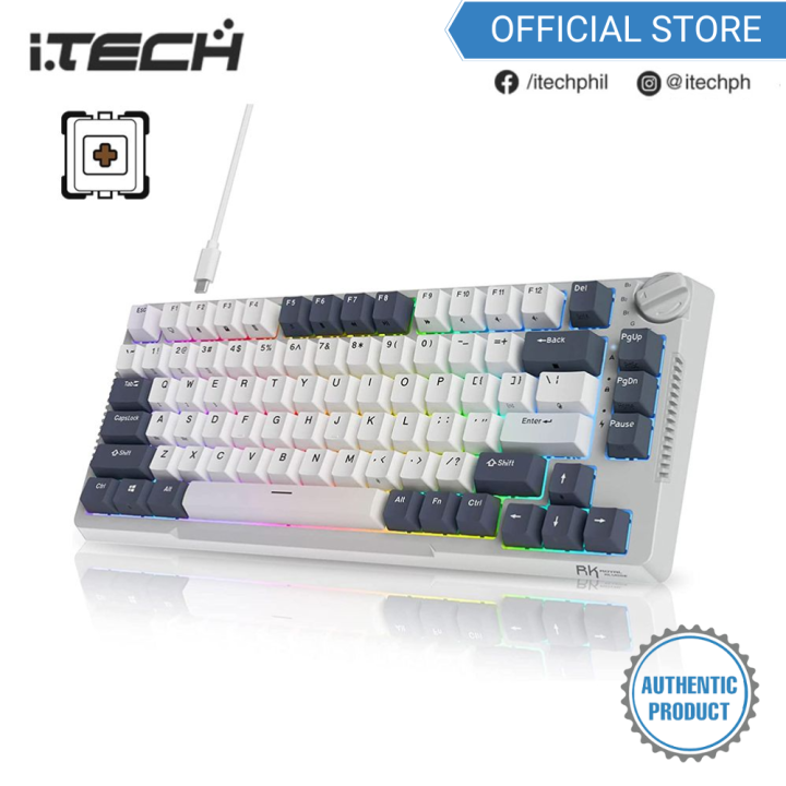 RK Royal Kludge RK H81 81 Keys Tri-Mode with Knob Control RGB Wireless ...