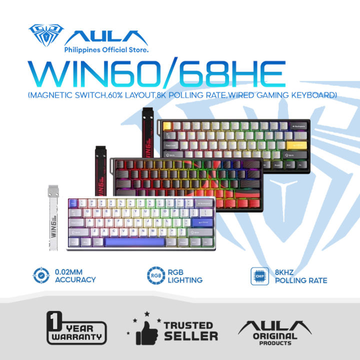 AULA WIN60/WIN68 HE 65% RGB Gaming Keyboard – Magnetic Switch, 8000Hz ...