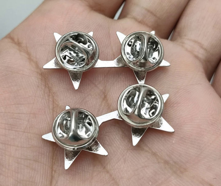 PAIR OF US ARMY OFFICER 2 STAR MAJOR GENERAL RANK BADGE LAPEL INSIGNIA ...