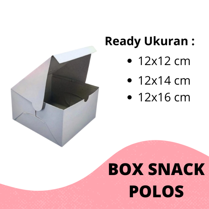 Dus Snack Box Polos Isi 25 Lembar Ukuran 12x12 12x14 12x16 l Kardus ...