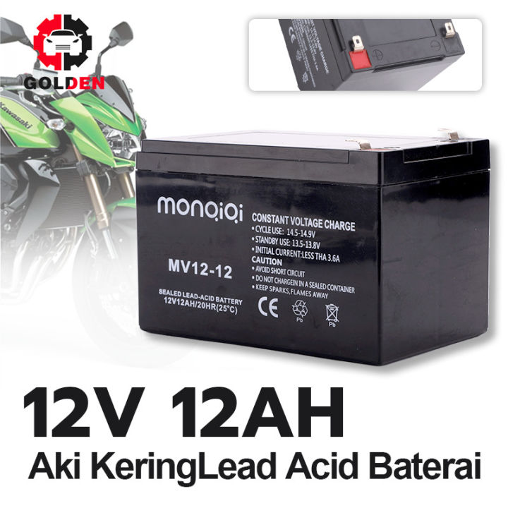 Aki 12v12Ah Hitam Aki Kering 12 Volt 8Ah Untuk Menyuplai Arus Listrik ...