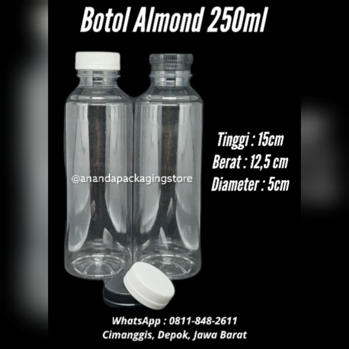 (ISI 100 PCS) Botol Almond Ukuran 250ml / bahan plastik / botol minuman ...
