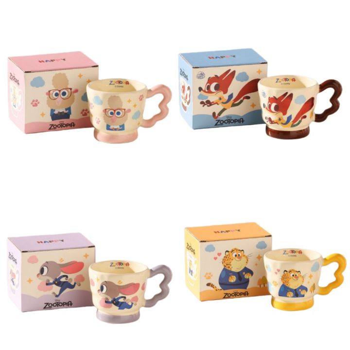 FB5G Zootopia Theme Ceramic Mugs Benjamin Judy Nick Cute Water Cup ...