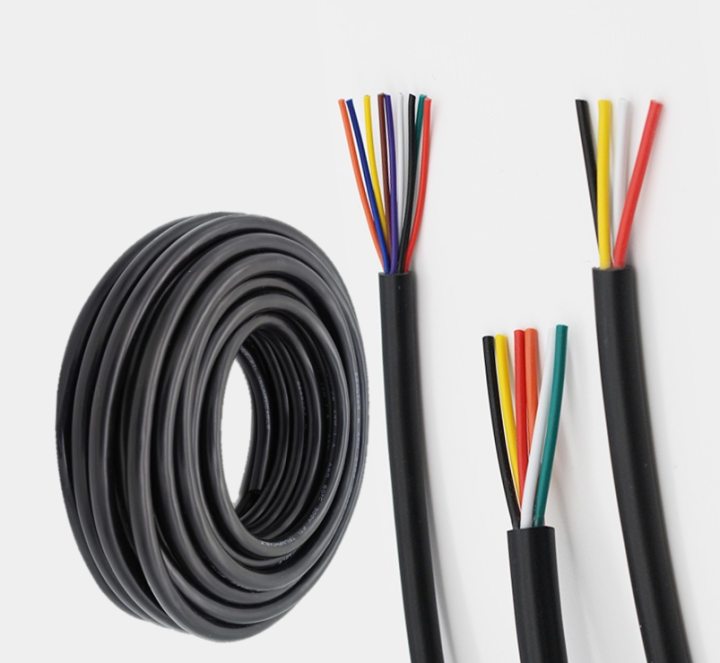 28AWG Insulated PVC Sheath Power Cable 2 3 4 5 6 7 8 9 10 Core Black ...