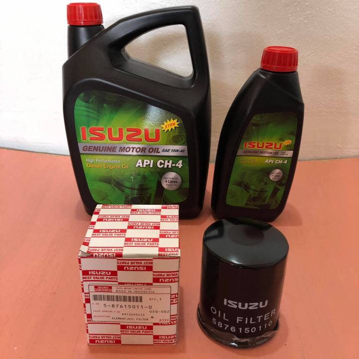 ORIGINAL/GENUINE 5 LITERS 15W-40 MOTOR OIL WITH OIL FILTER FOR ISUZU ...